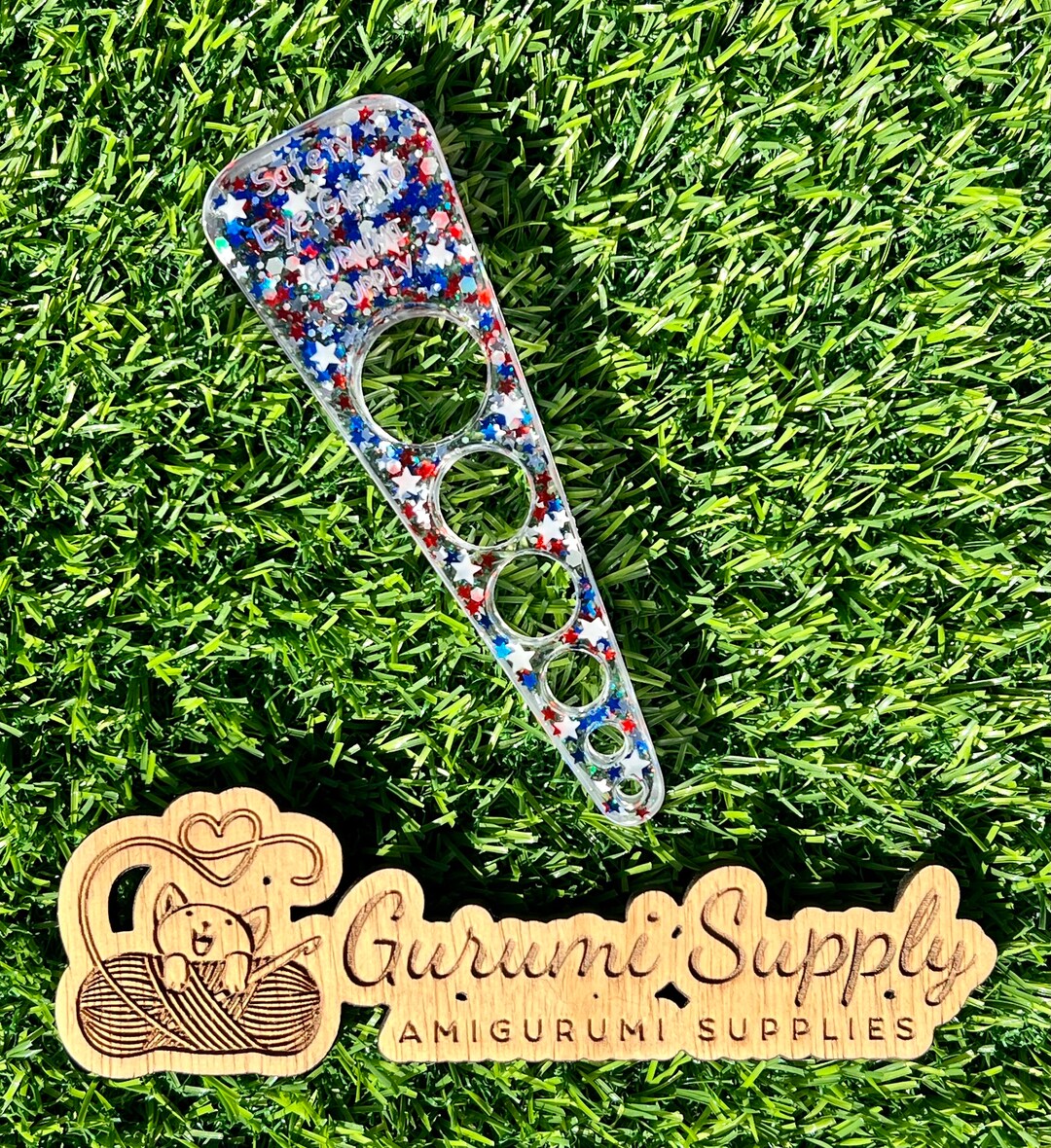 Safety Eye Gismo - Patriotic Stars With Glow Glitter - Triangle ...
