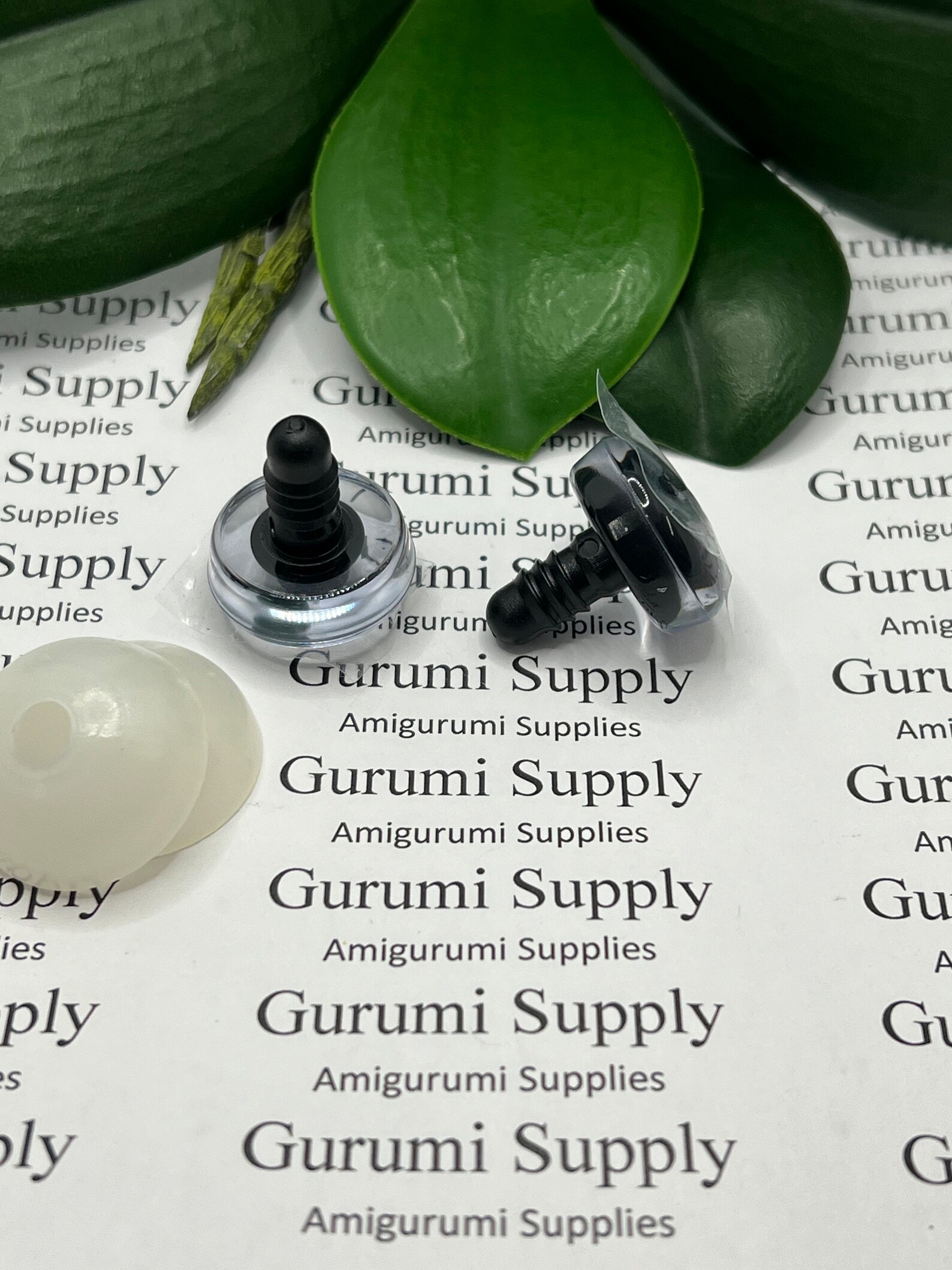 20mm Clear Trapezoid Plastic Safety Eyes With a Raspberry Glitter Non ...