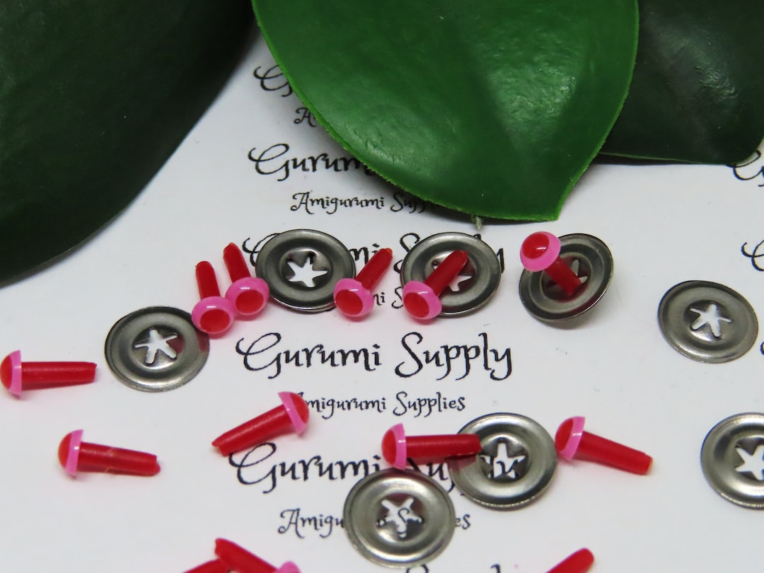 4.5mm Red Pupil Pink Iris Black Pupil Round Safety Eyes and Washers: 5 ...
