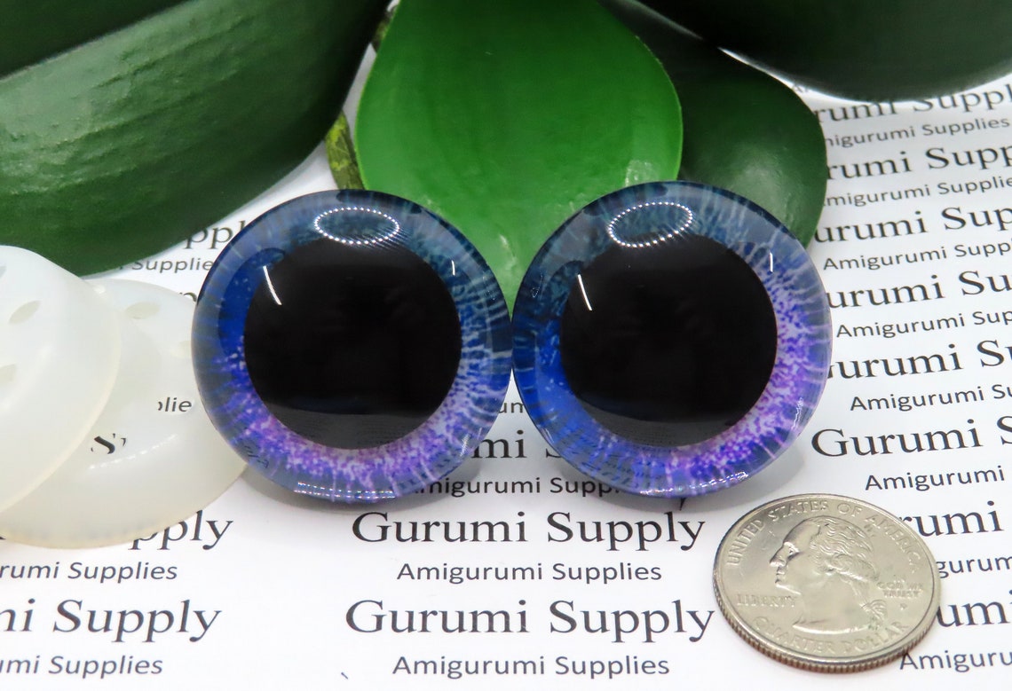 35mm Blue Purple Iris 3D Style Trapezoid Safety Eyes and Washers: 1 ...