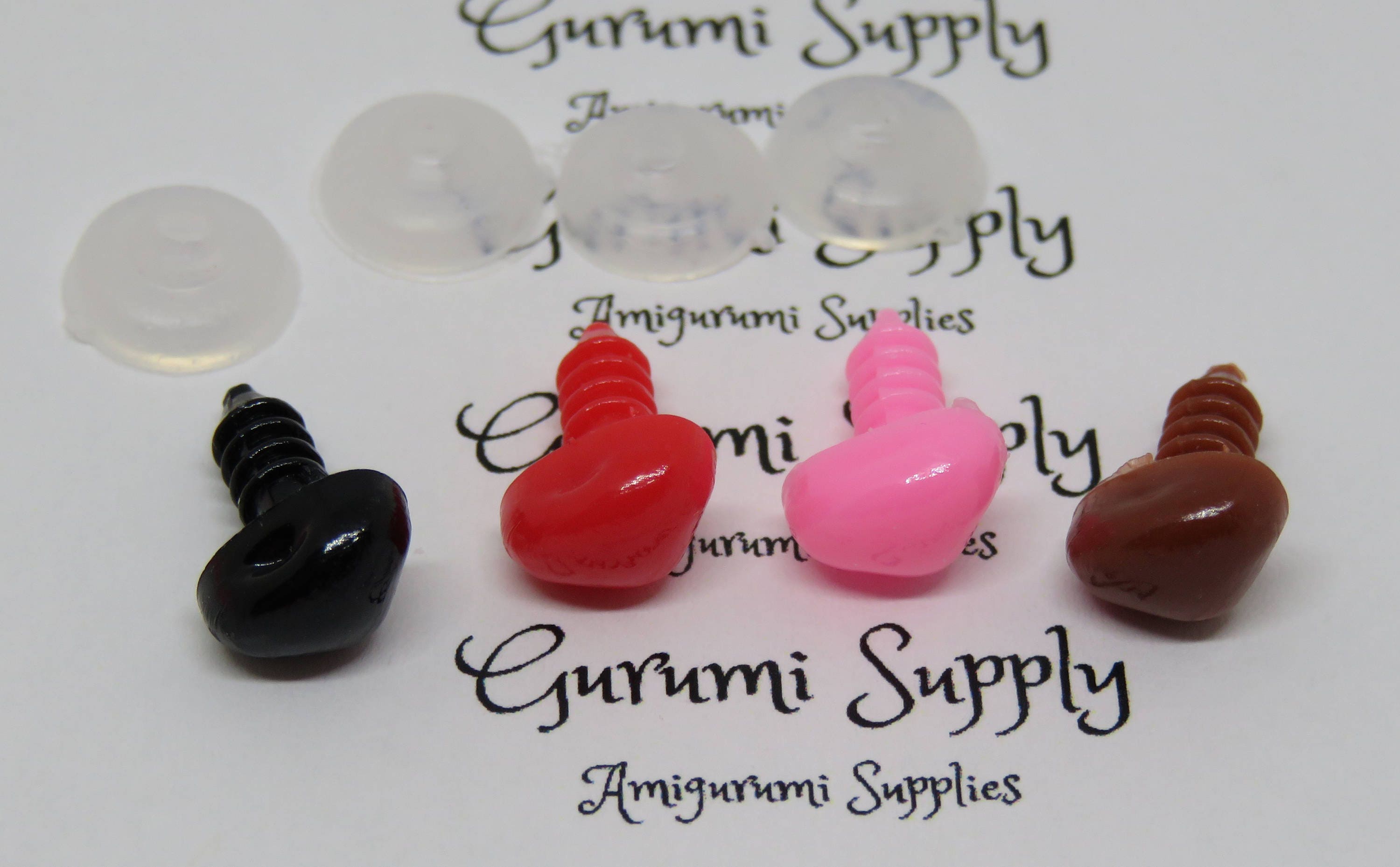 7x9mm Solid Brown Safety Noses With Washers 4 Ct / Sense of | Etsy