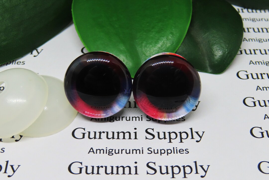 20mm Red-blue Iris 3D Style Trapezoid Safety Eyes and Washers: 1 Pair ...