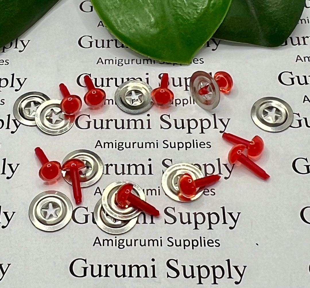 6mm Red Pupil With Red Iris Round Safety Eyes and Washers: 5 Pairs ...