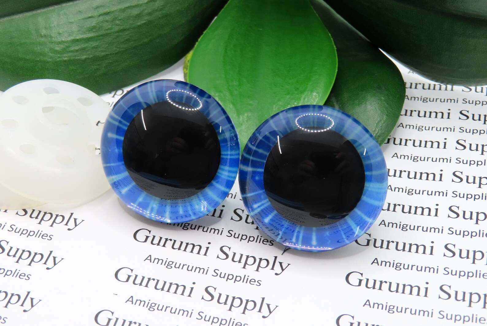 35mm Blue Iris 3D Style Trapezoid Safety Eyes and Washers: 1 Pair ...