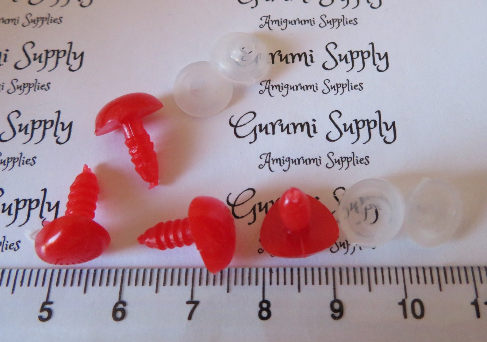 10x11mm Solid Red Safety Noses With Washers 4 Ct / Sense of - Etsy