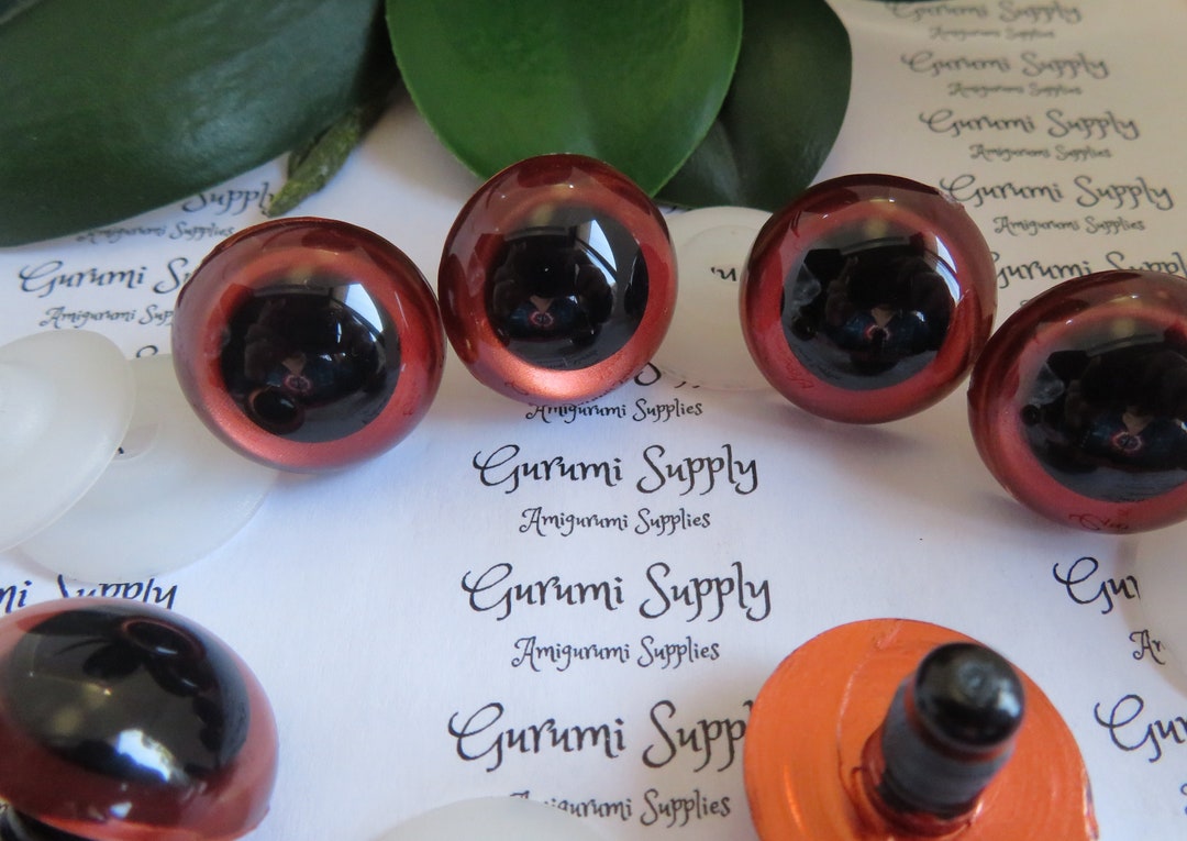 24mm Copper Red Iris Black Pupil Round Safety Eyes and Washers: 1 Pair ...