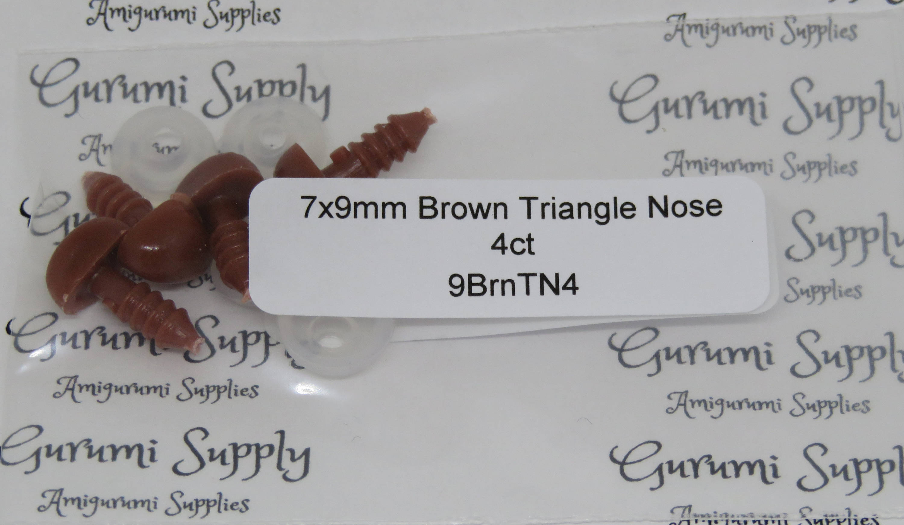 7x9mm Solid Brown Safety Noses With Washers 4 Ct / Sense of | Etsy