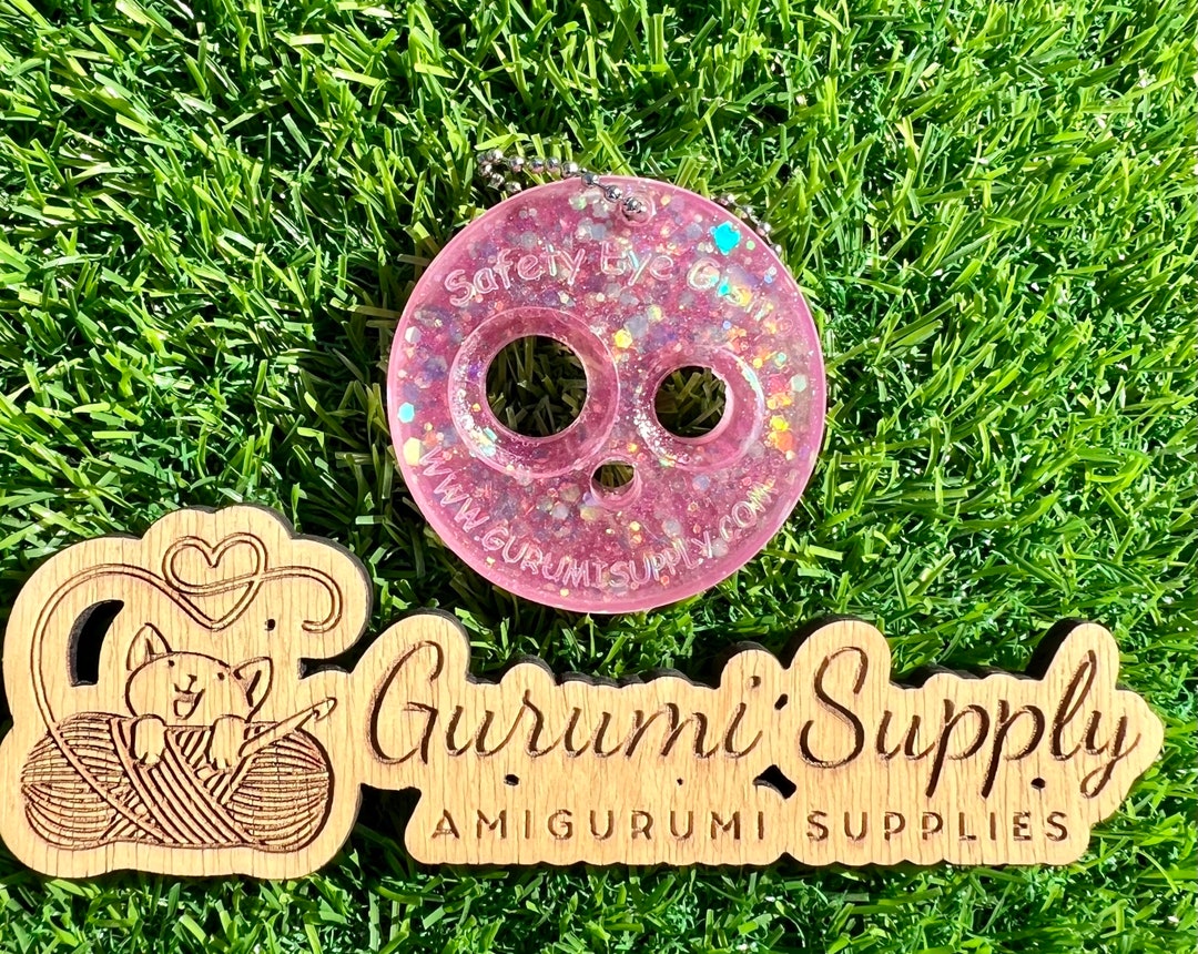 Safety Eye Gismo Pink Glitter On-the-go Keychain Safety Eye Tool Round ...