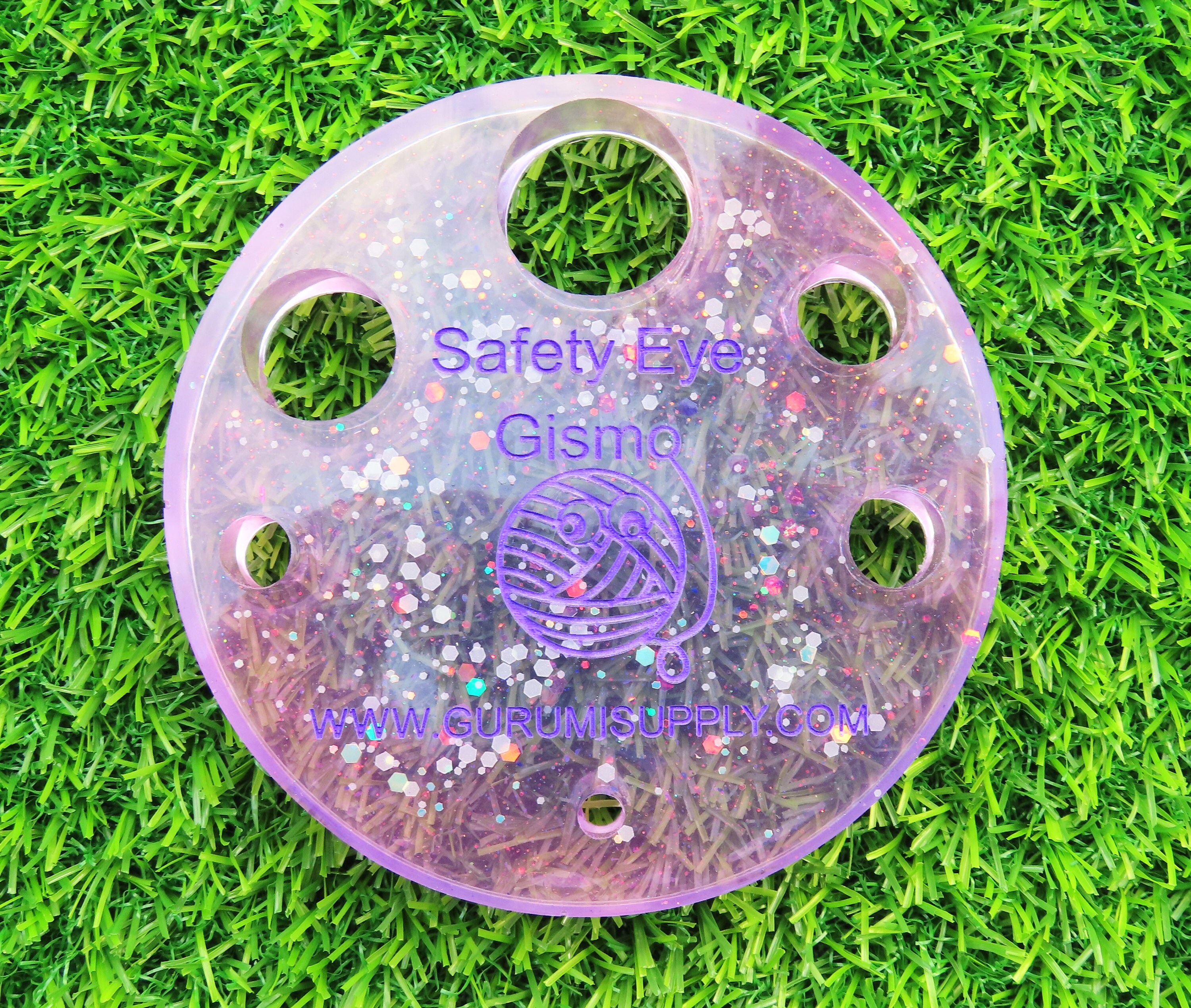 Safety Eye Gismo Duo Color Pink and Purple with Glow Glitter - Circle ...