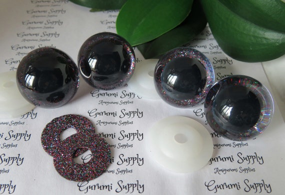 30mm Clear Round Plastic Safety Eyes With a Dark Sparkle | Etsy