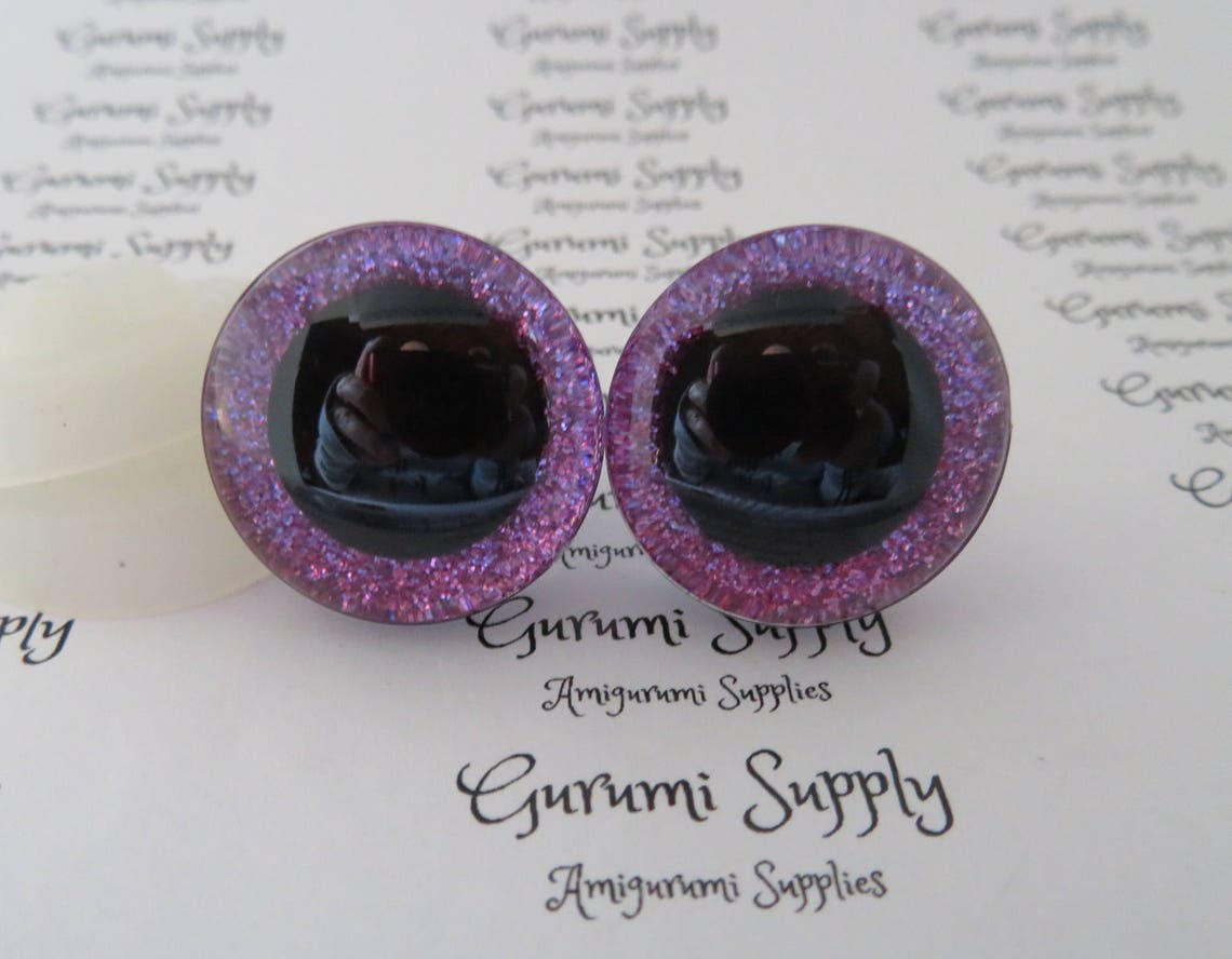 24mm Clear Trapezoid Plastic Safety Eyes With a Hot Pink | Etsy