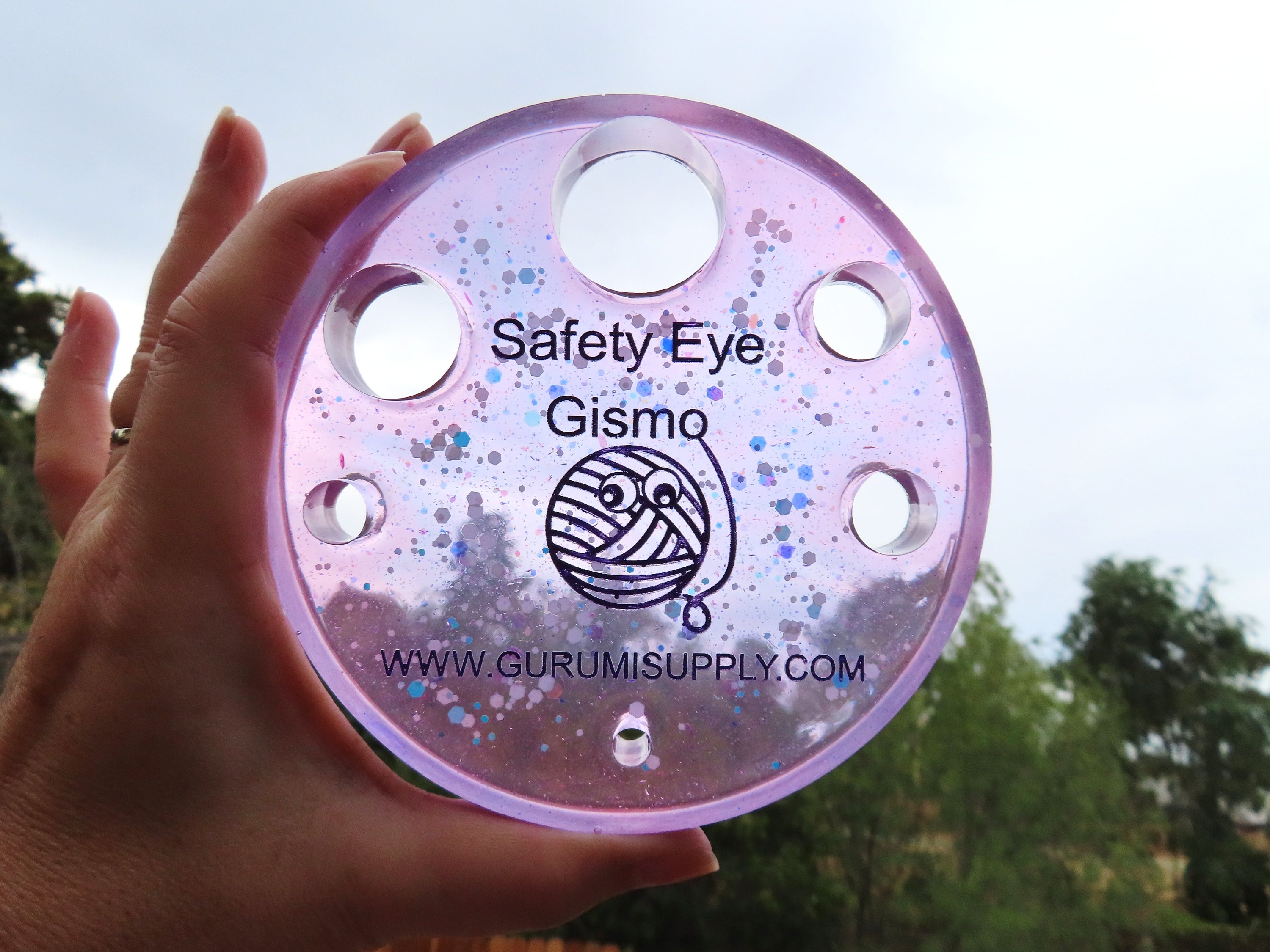 Safety Eye Gismo Duo Color Pink and Purple with Glow Glitter - Circle ...