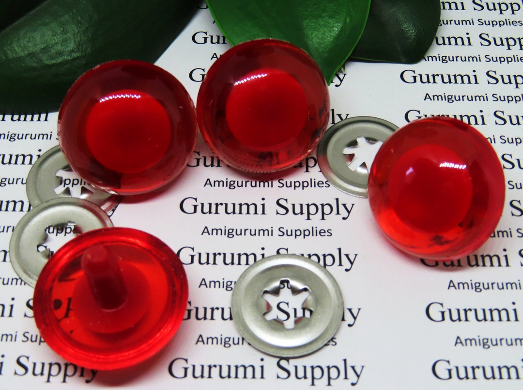 30mm Transparent Red Iris With Red Pupil Round Safety Eyes and Washers ...