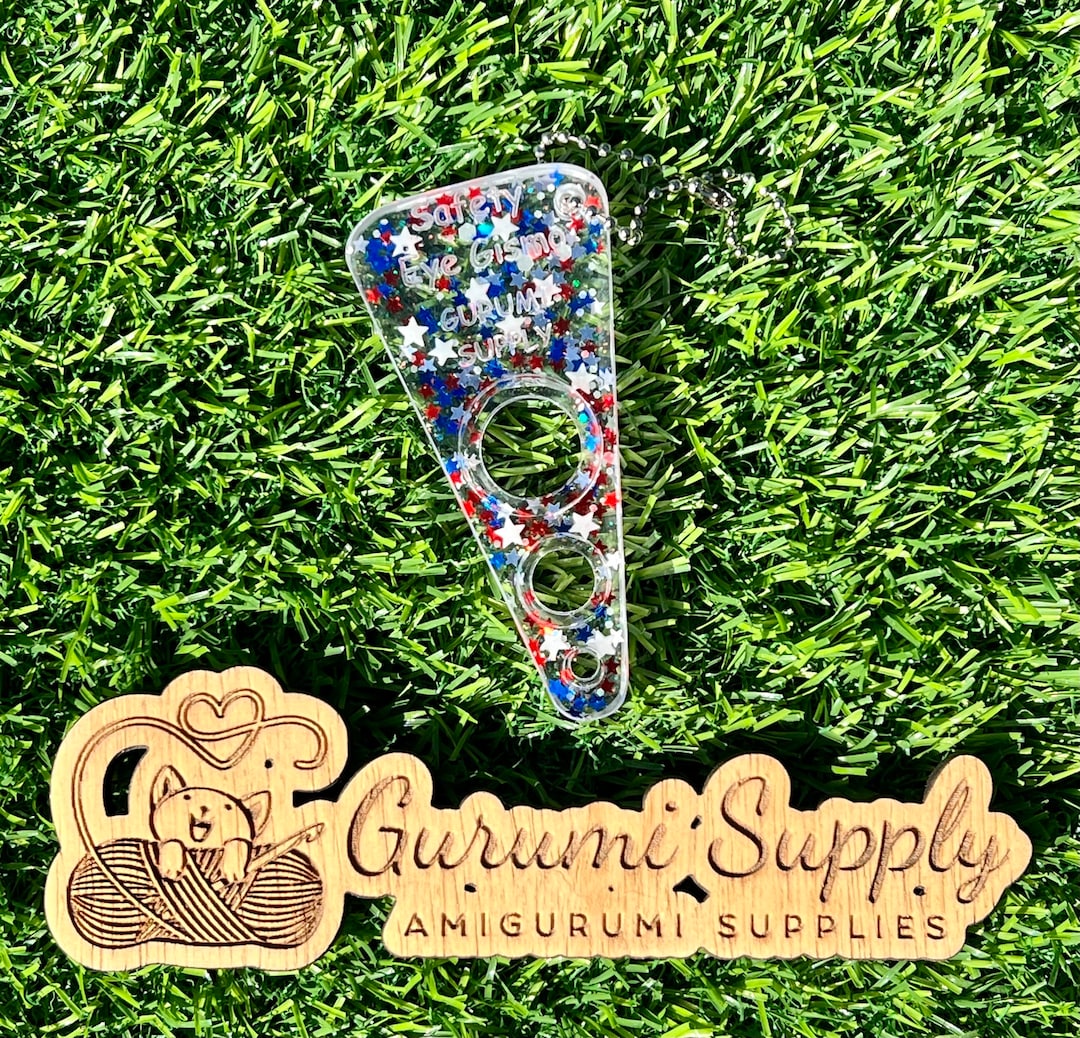 Safety Eye Gismo - Patriotic Stars With Glow Glitter - Petite -triangle ...