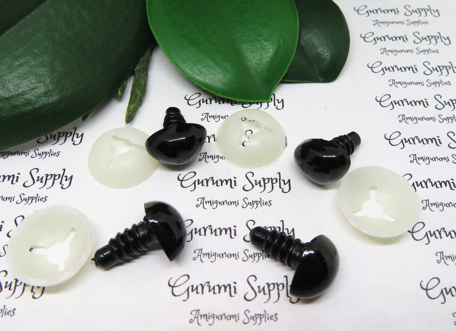 15mm Solid Black Safety Noses With Washers - 4 Ct - Craft Nose ...