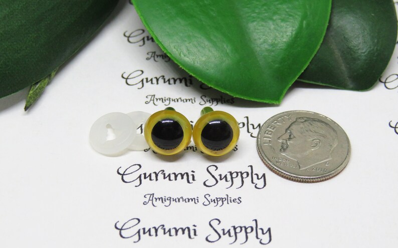 9mm Yellow Color Round Safety Eyes With Black Pupils With - Etsy