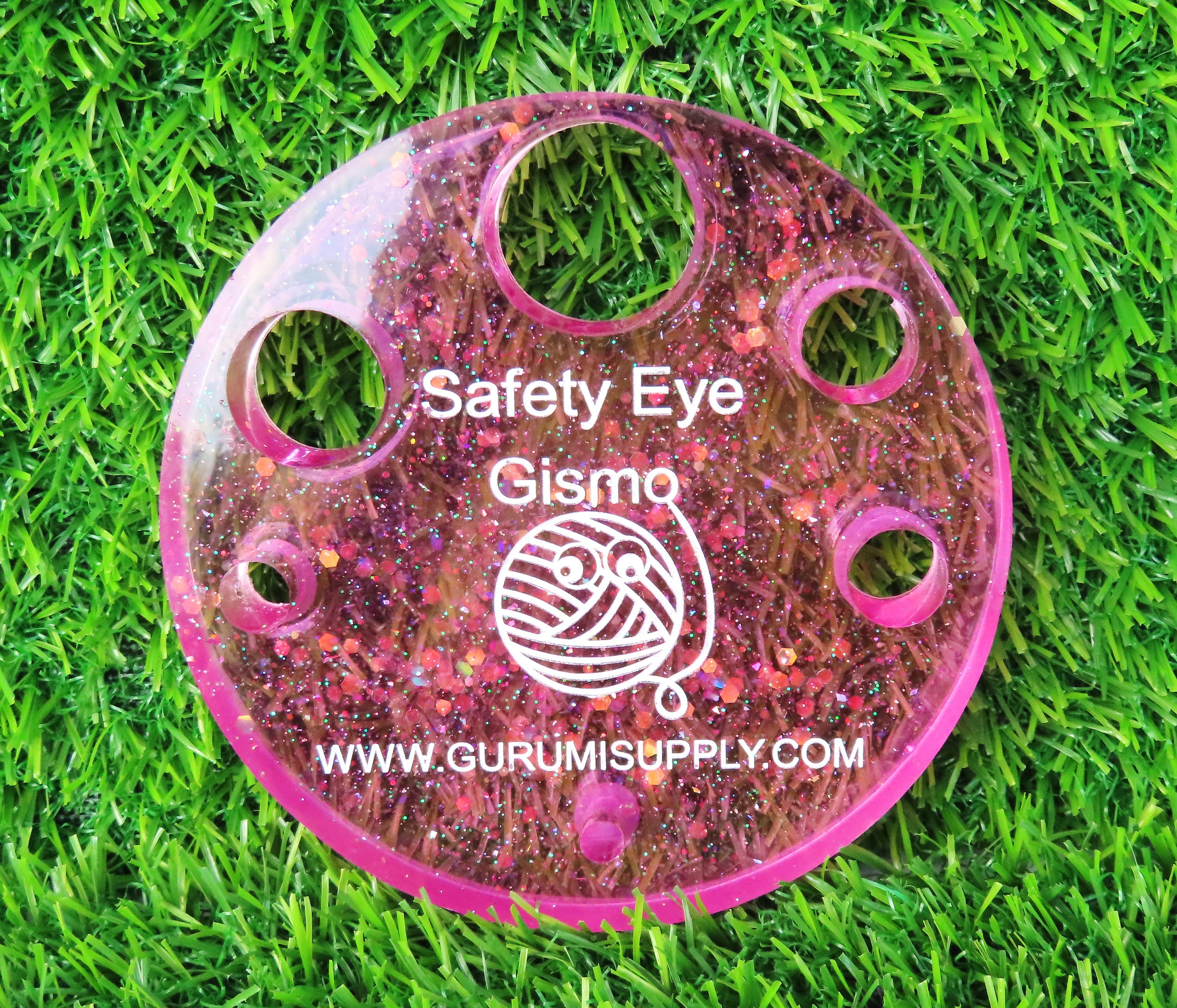 Safety Eye Gismo Strawberry Pink with Glitter - Circle - Round - Safety ...