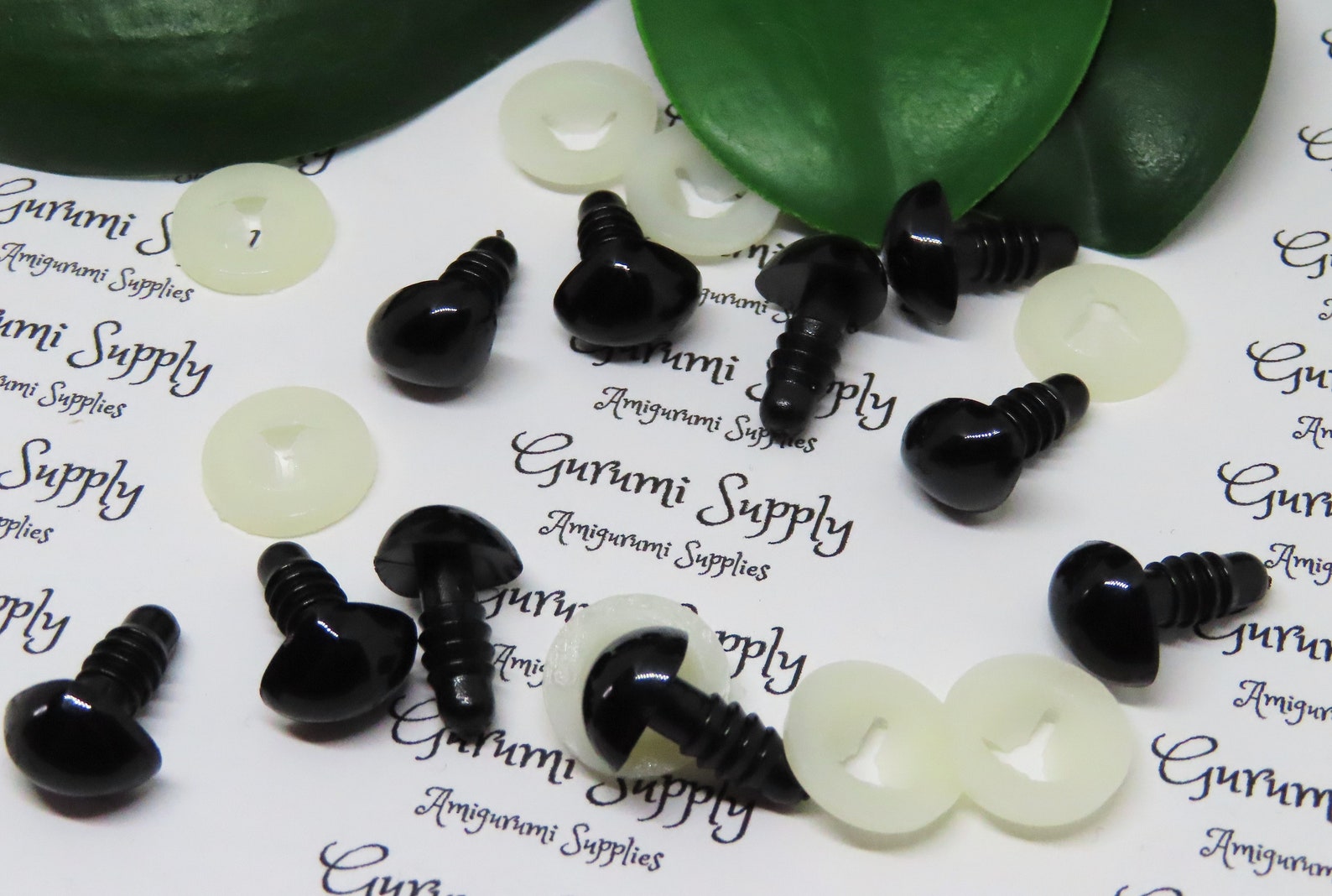 12mm Solid Black Safety Noses With Washers - 4 Ct - Amigurumi / Animal ...