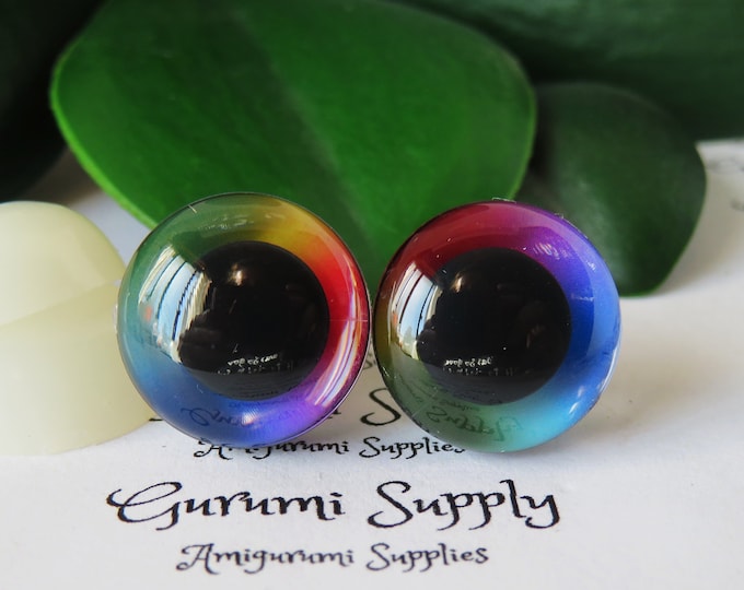 16mm Rainbow Iris 3D Style Trapezoid Safety Eyes and Washers: 1 Pair ...