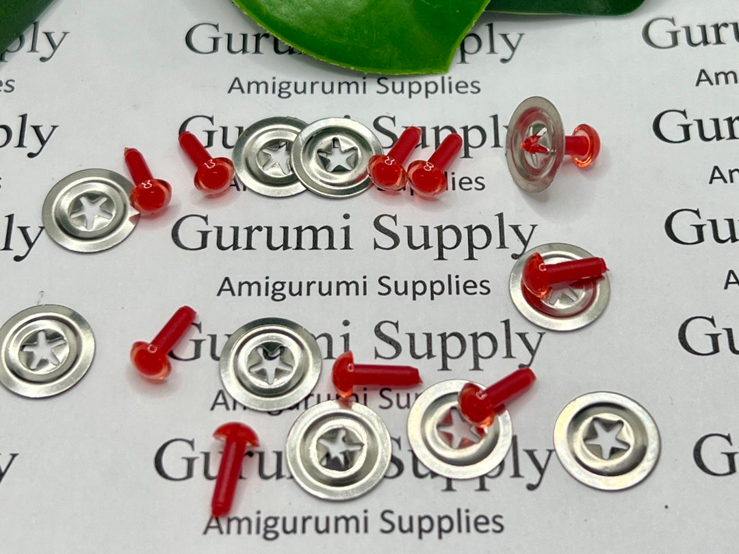 4.5mm Red Pupil With Red Iris Round Safety Eyes and Washers: 5 Pairs ...
