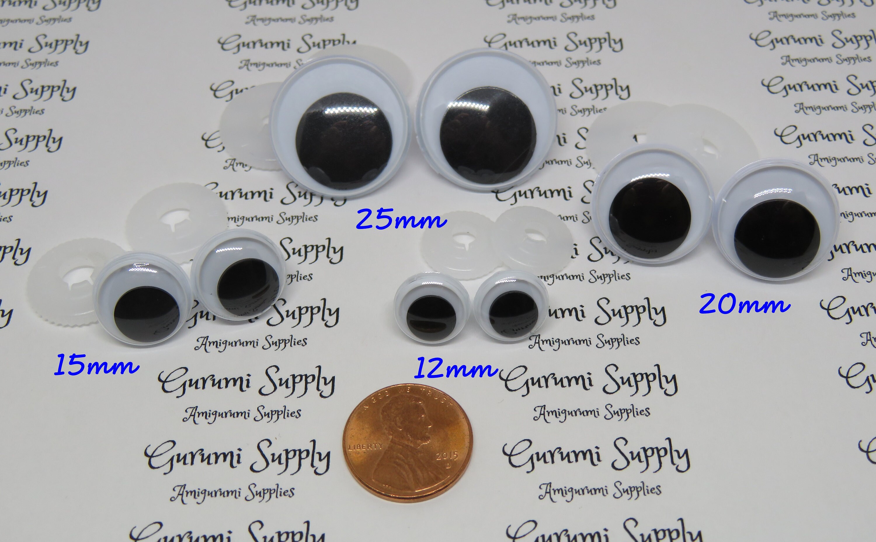 Limited Quantity! 20mm White Round Googly Safety Eyes with Washers – 1 ...