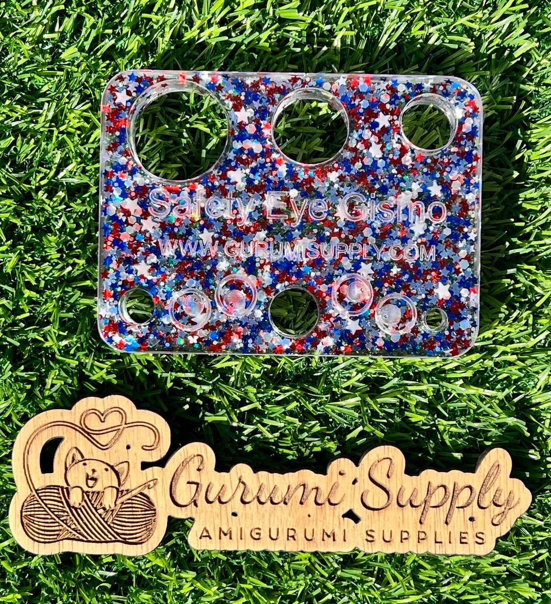 Safety Eye Gismo Patriotic Stars With Glow Glitter- Rectangle - Safety ...