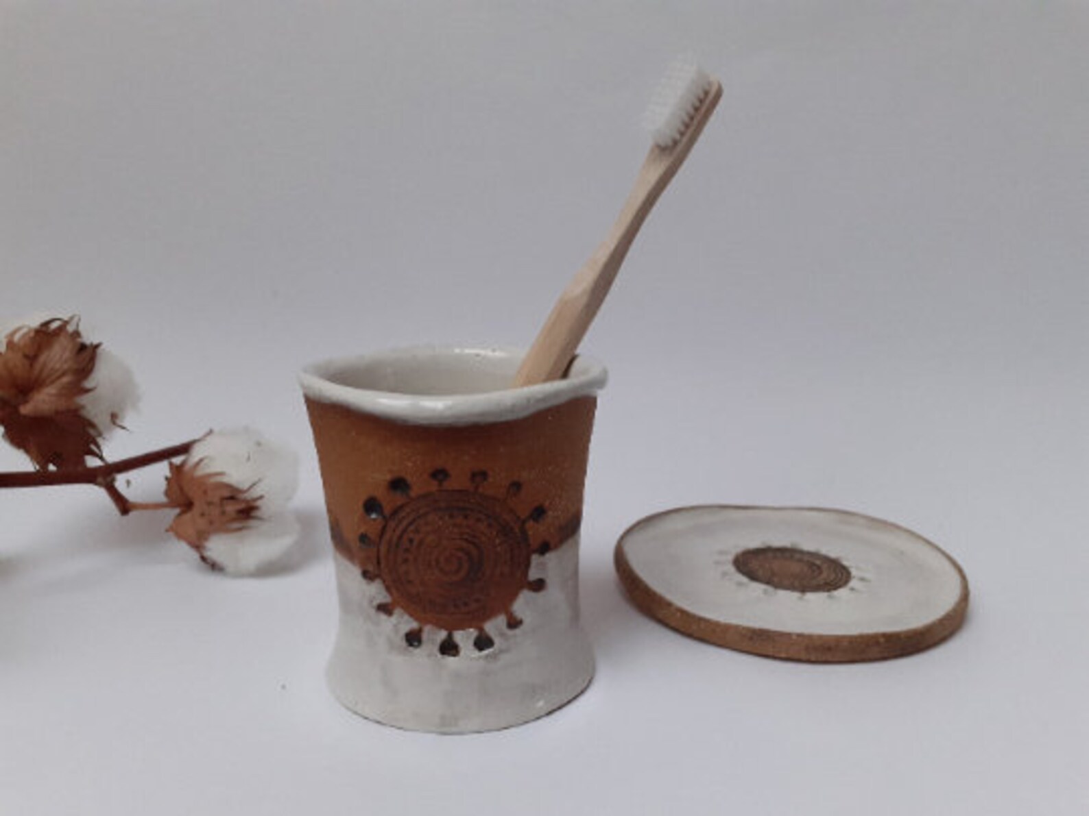 Ceramic Toothbrush Holder and Soap Dish Set Country Bathroom | Etsy