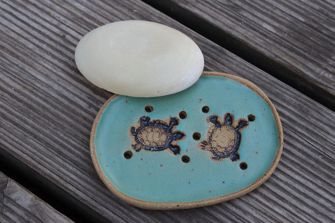 Turtles Pottery Soap Dish Turtle Gifts Draining Soap Dish - Etsy