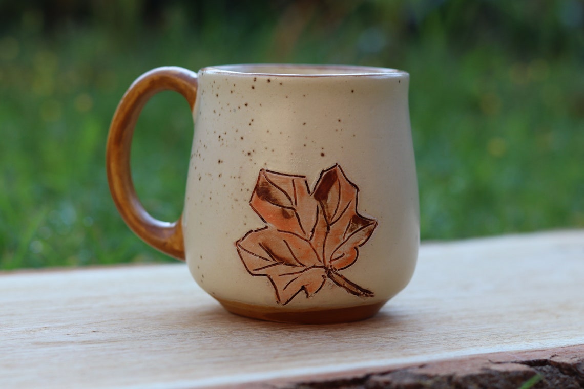 Autumn Leaves Mug Pottery Mug Ceramic Cup Handmade - Etsy