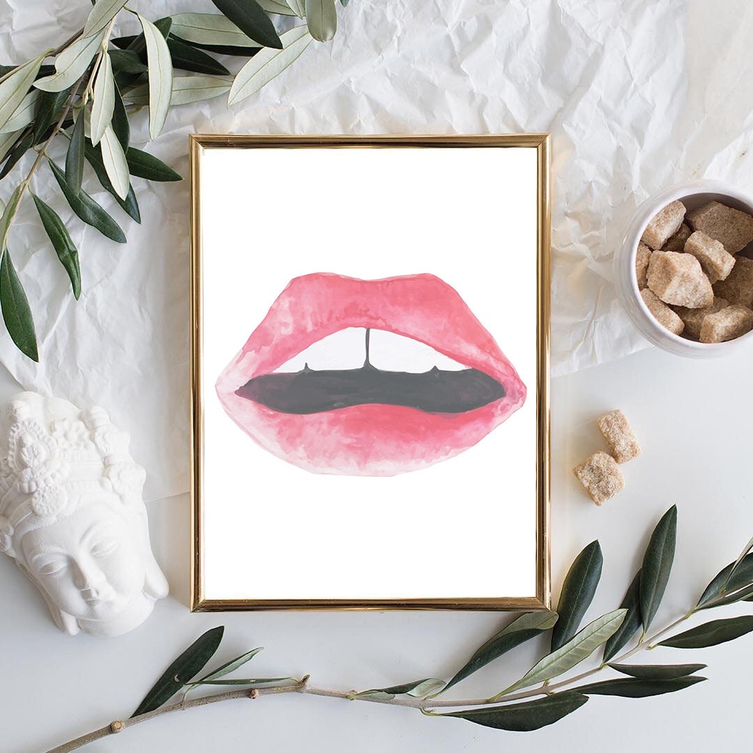 Red Lips Print Modern Art Printable Wall Art Red Lips - Etsy