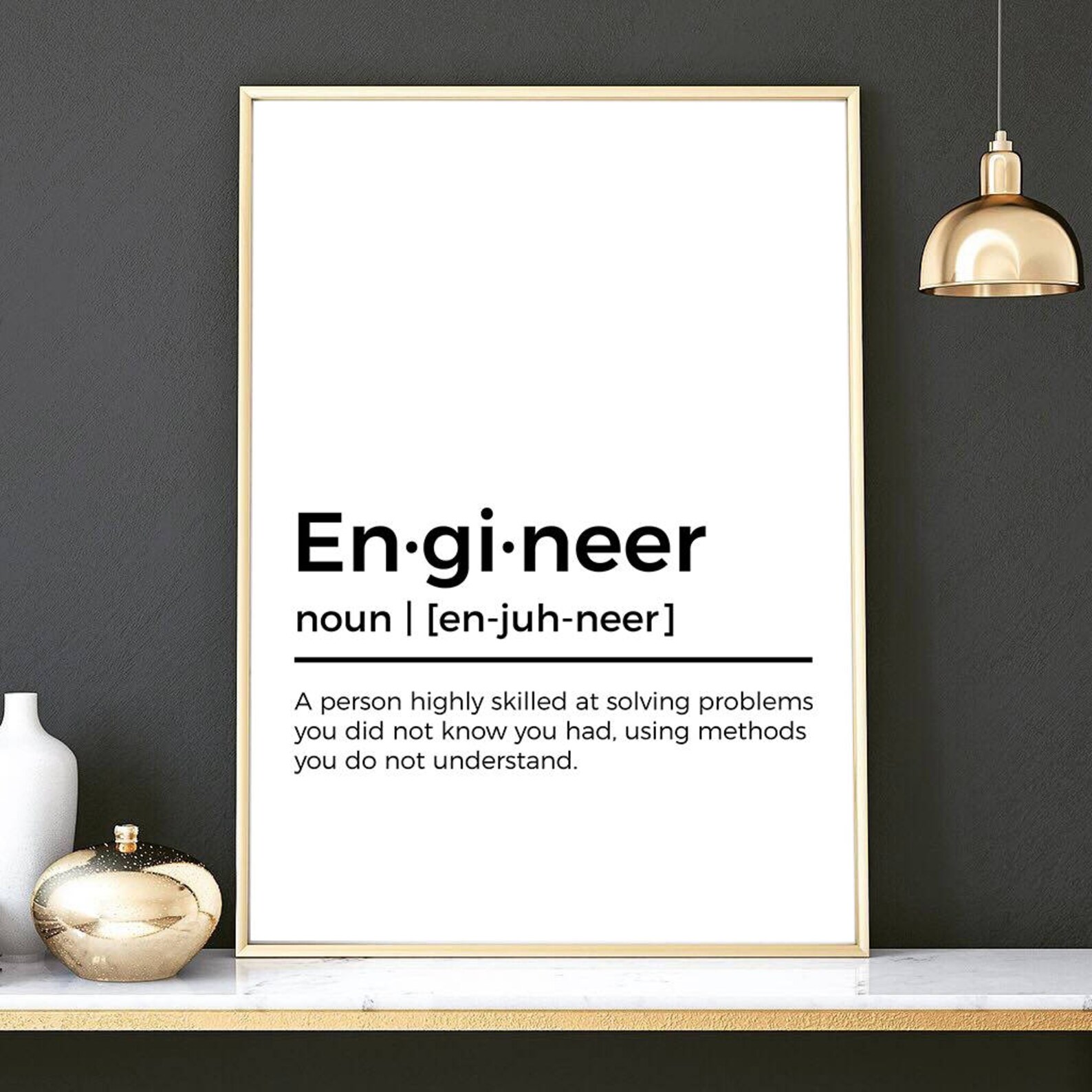 Engineer Definition Print Gift for Engineer Present for - Etsy
