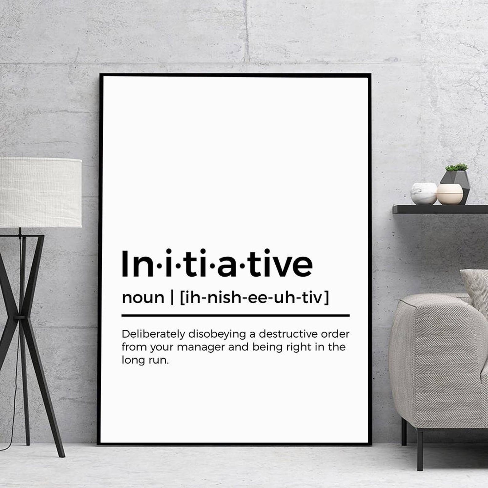 Initiative Definition Print Last Minute Gift Gift for | Etsy