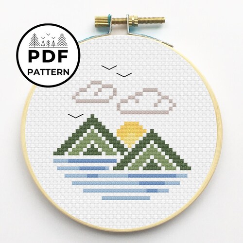 Easy Landscape Cross Stitch PDF Pattern - Etsy