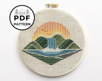 Easy Landscape Cross Stitch PDF Pattern | Etsy