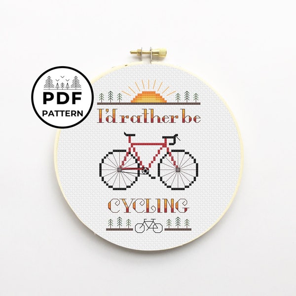 Bicycle Cross Stitch - Etsy