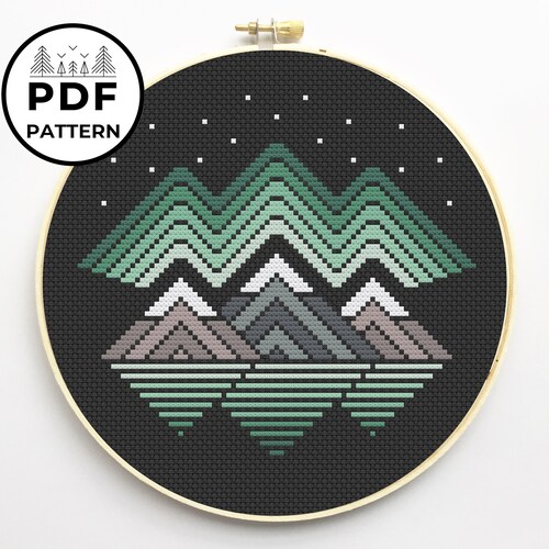 Easy Landscape Cross Stitch PDF Pattern | Etsy