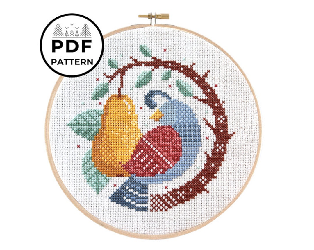 Partridge in a Pear Tree Cross Stitch Pattern PDF - Etsy