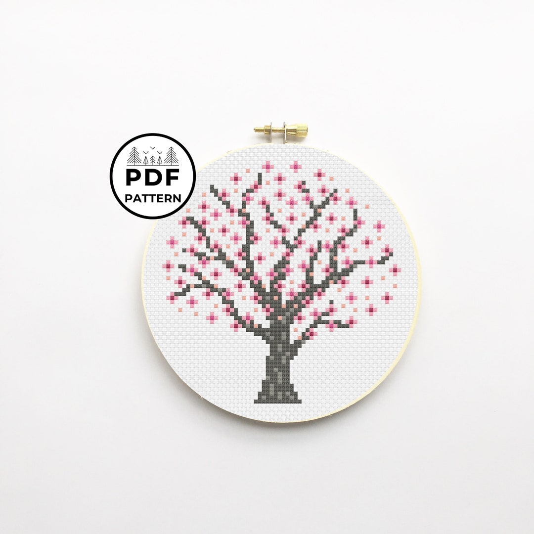 Cherry Blossom PDF Cross Stitch Pattern - Etsy