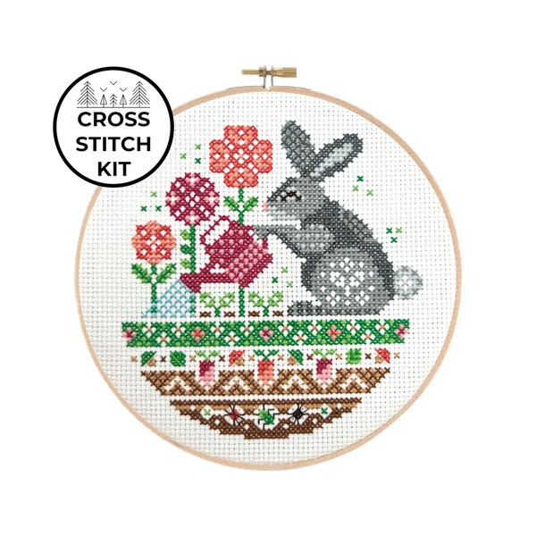 Rabbit Cross Stitch - Etsy