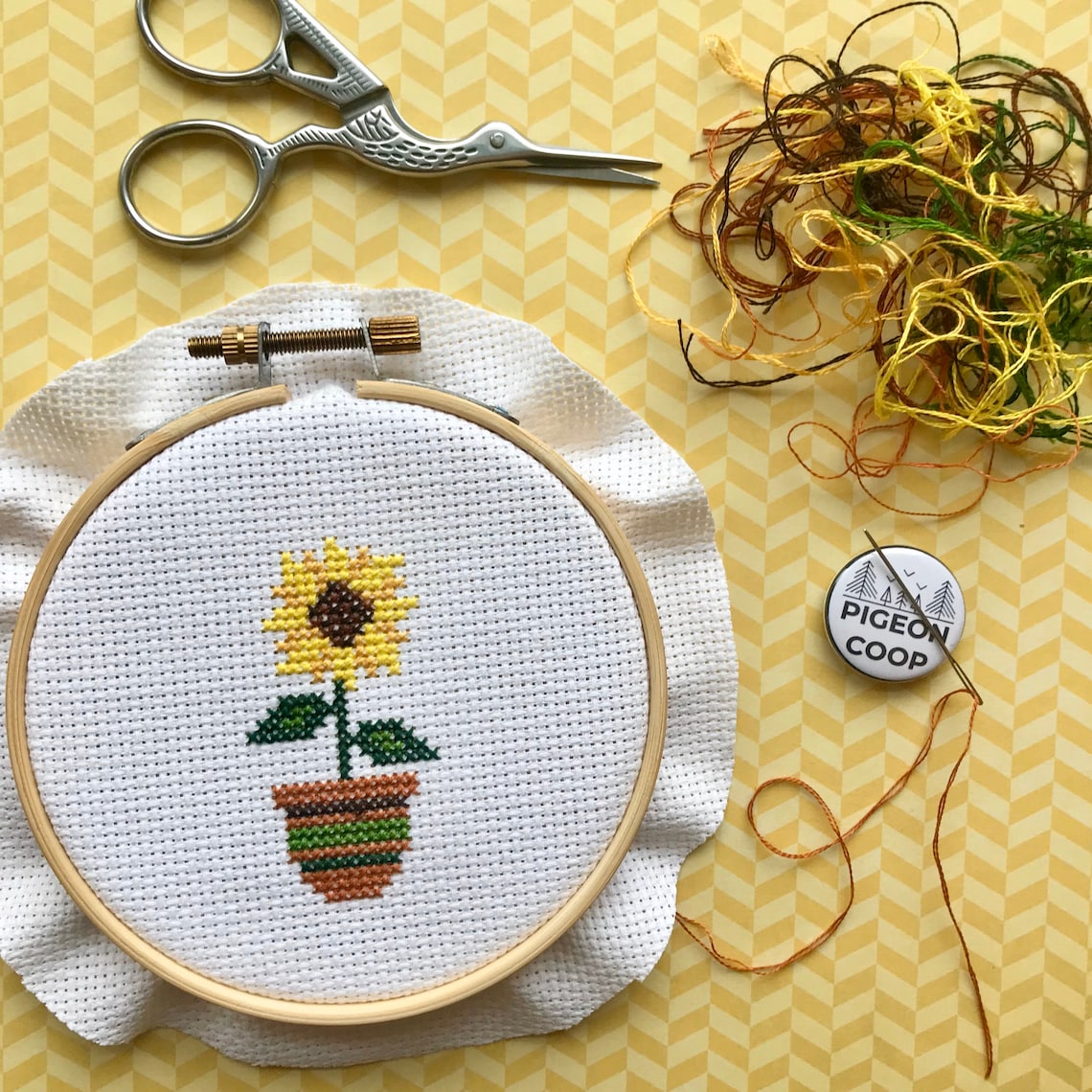 Easy Sunflower Cross Stitch Pattern for Beginners - Etsy