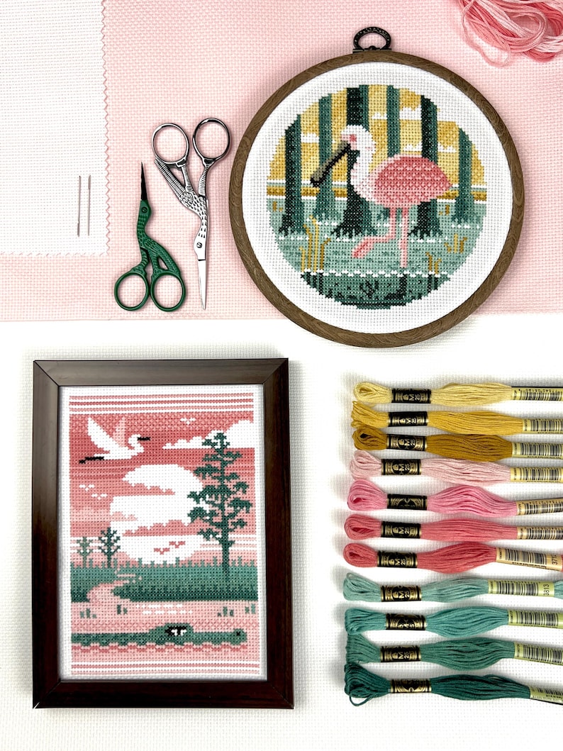 Roseate Spoonbill Cross Stitch Pattern - Etsy