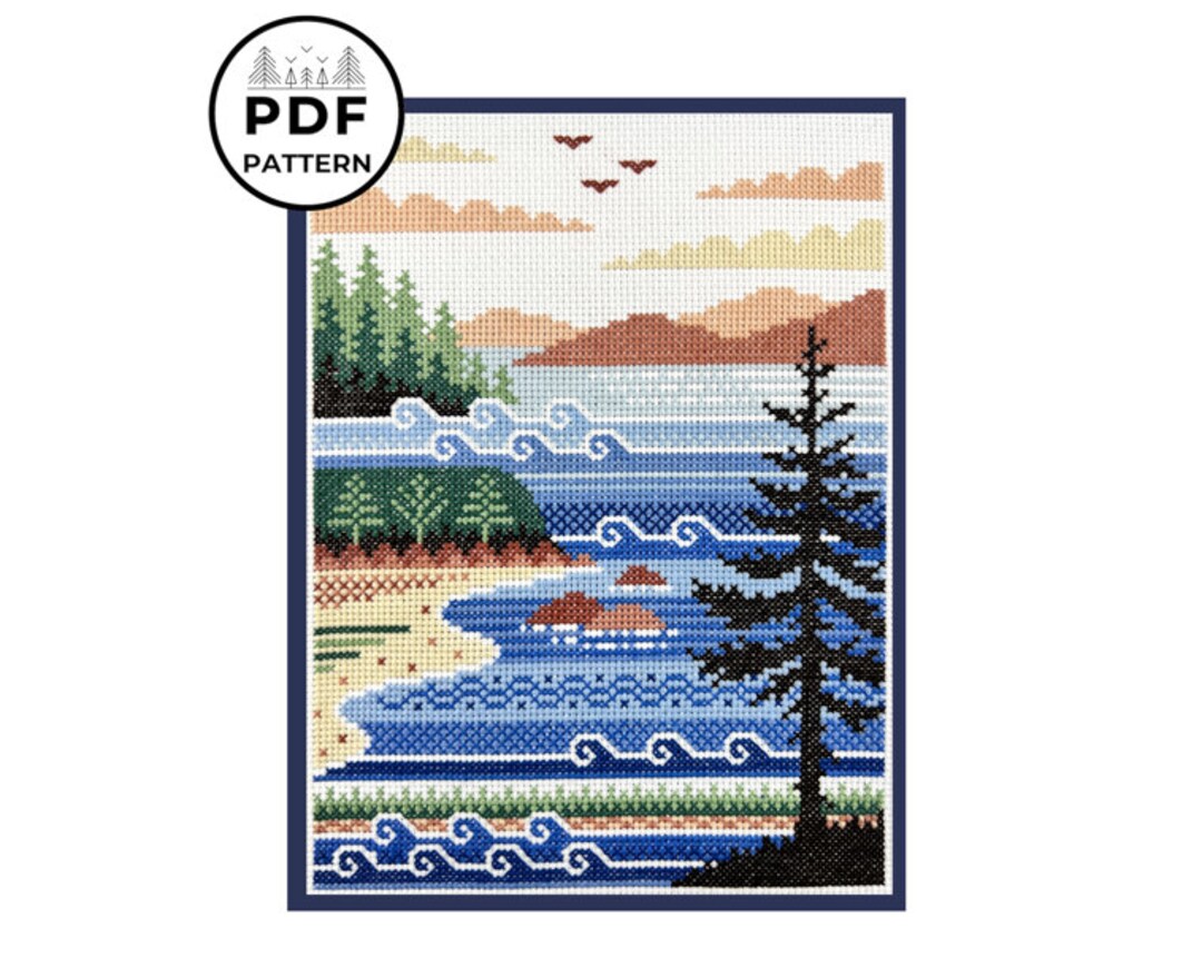 Atlantic Ocean Shores Cross Stitch Pattern - Etsy