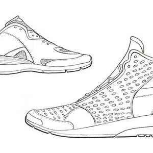Printable Sports Shoe Sketch Book, Shoe Design Book, Shoe Sketch ...