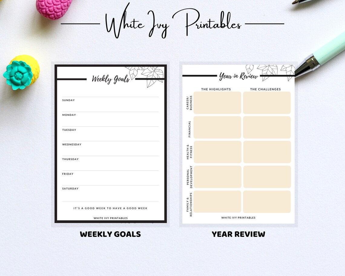 Goal Planner Printable, Habit Tracker, PDF, A4 - Etsy