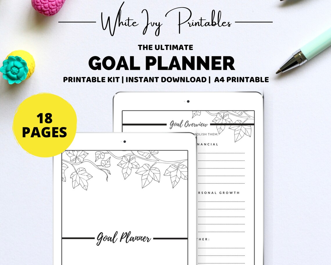 Goal Planner Printable, Habit Tracker, PDF, A4 - Etsy