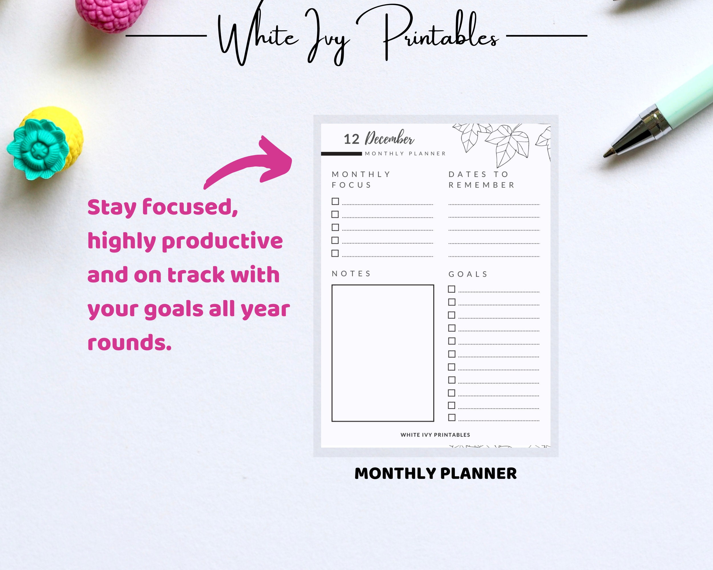 Goal Planner Printable, Habit Tracker, PDF, A4 - Etsy