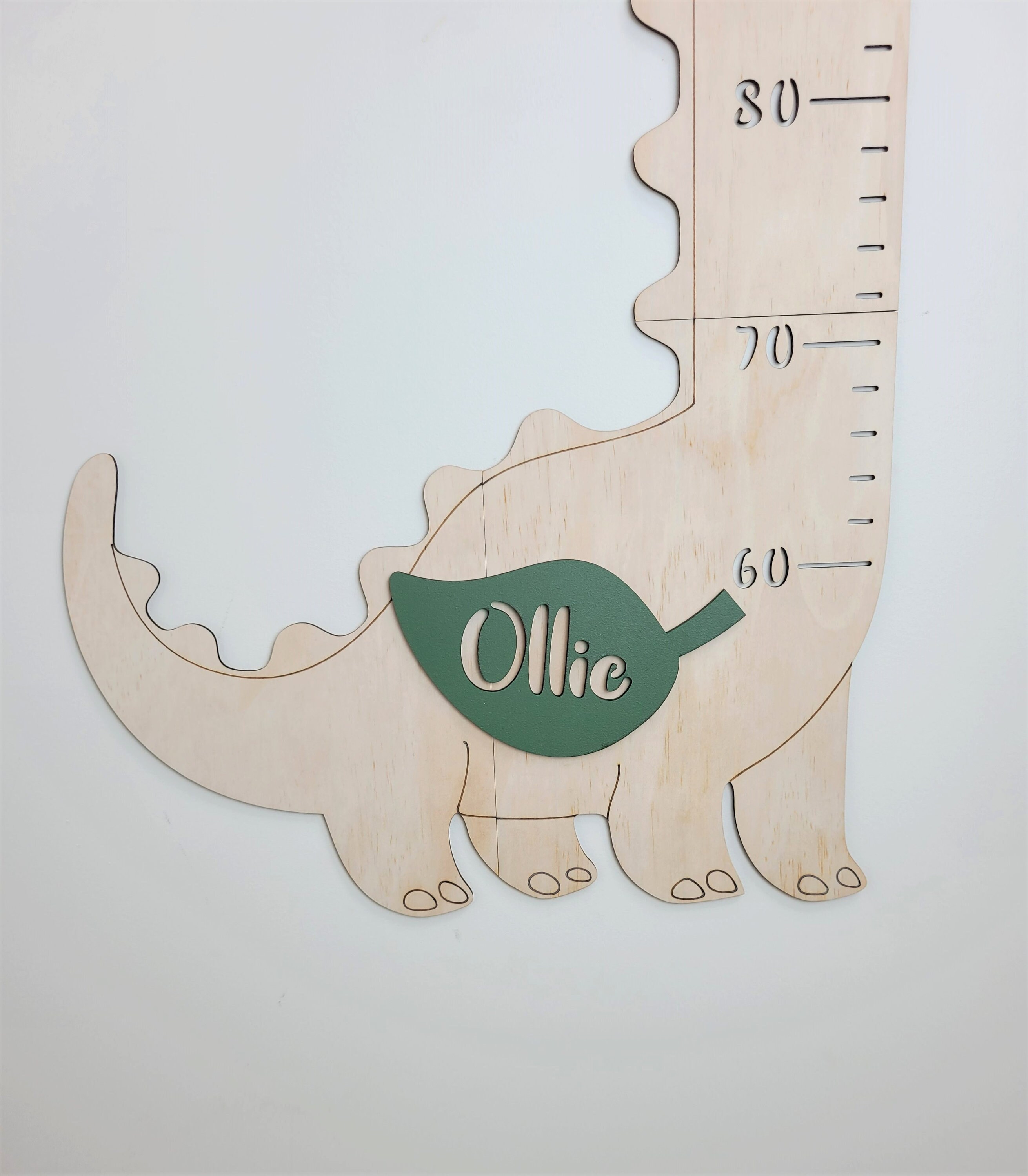 Dinosaur Height Chart | Wooden Family Growth Chart | Dino Height Chart ...