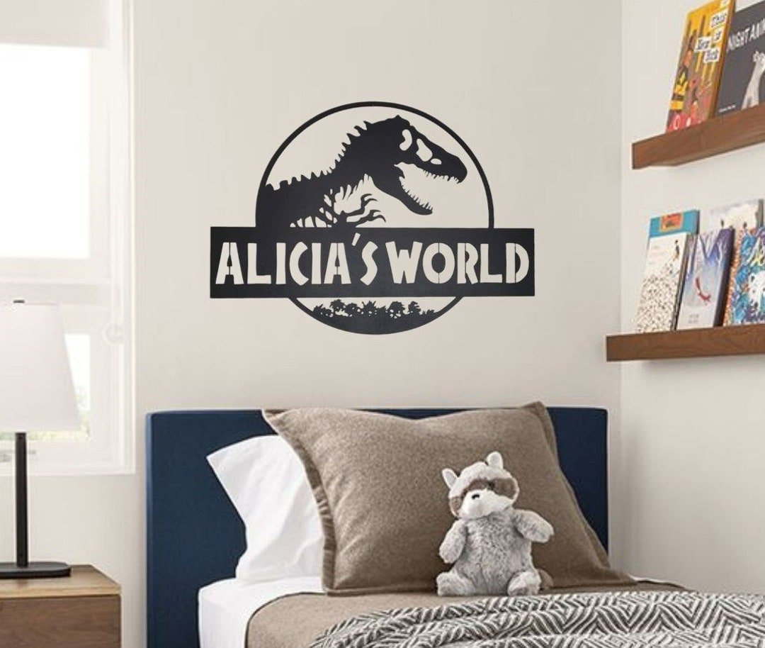 Jurassic World Wooden Wall Sign Dinosaur Name Sign - Etsy