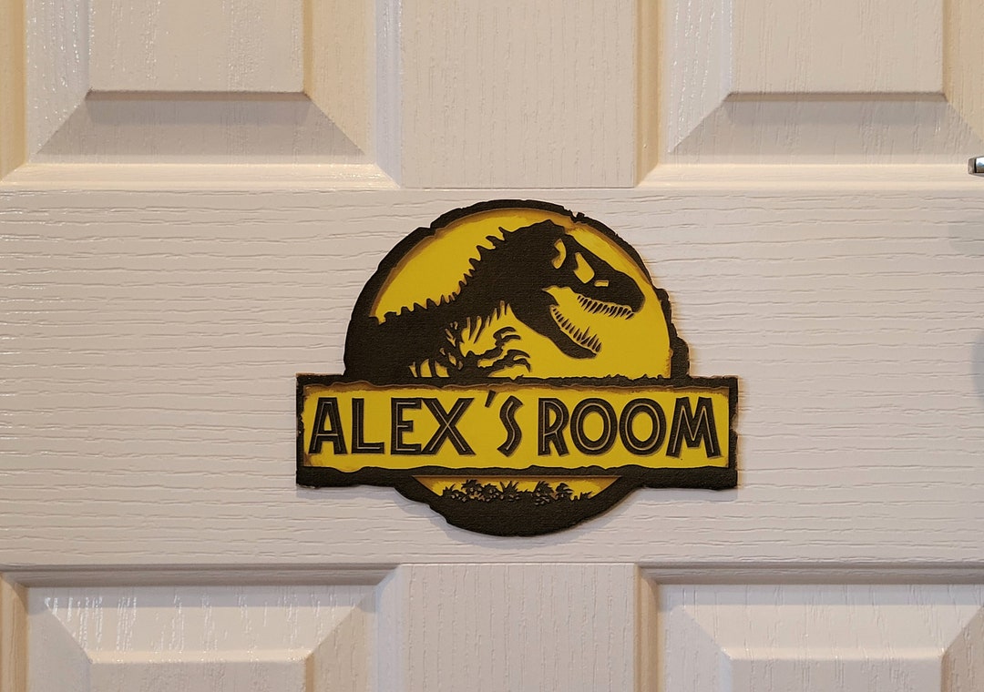 Jurassic World Inspired Name Sign Personalised Dinosaur Wooden Kids ...