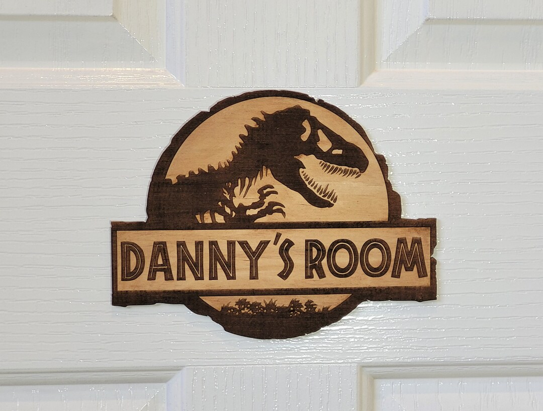 Jurassic World Inspired Name Sign Personalised Dinosaur Wooden Kids ...